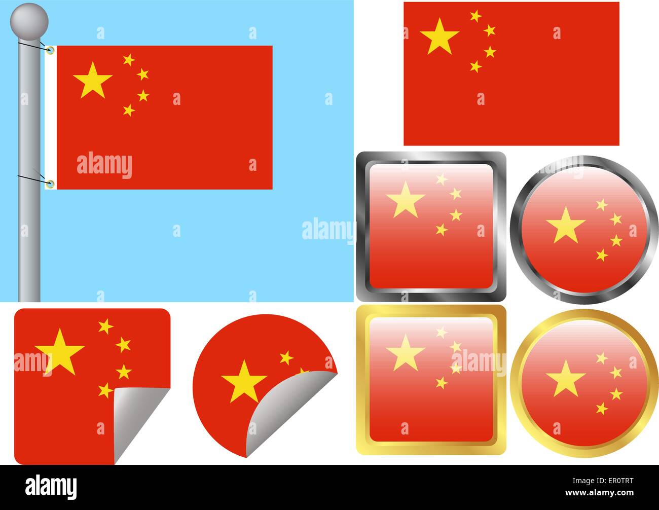 China round flag icon Stock Vector Images - Alamy