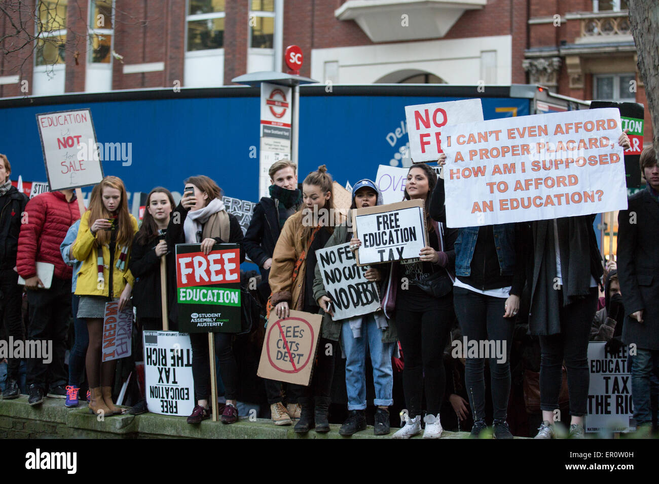 Protest by students against tuition fees. The demonstration was ...