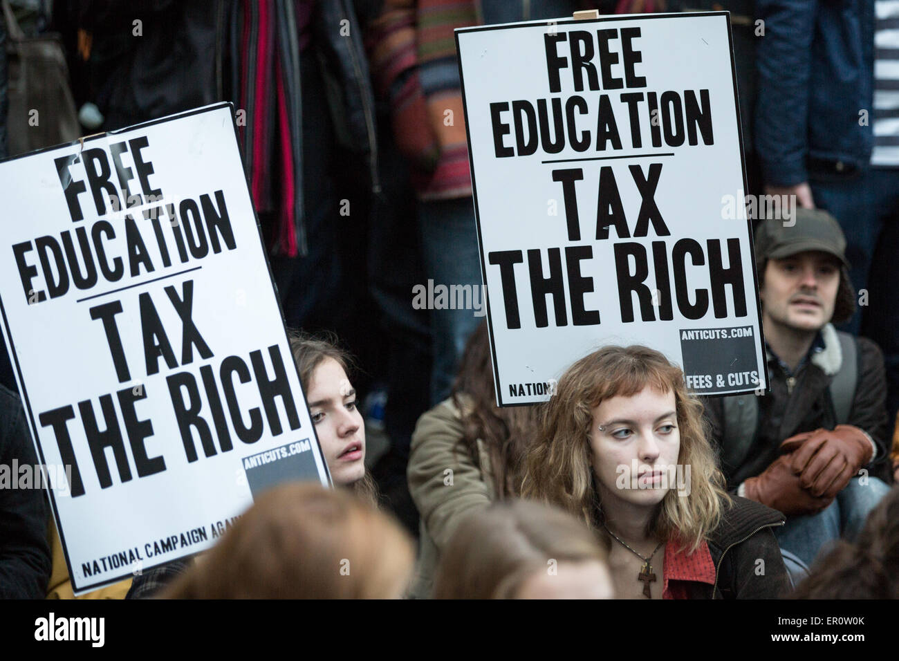 Protest by students against tuition fees. The demonstration was ...