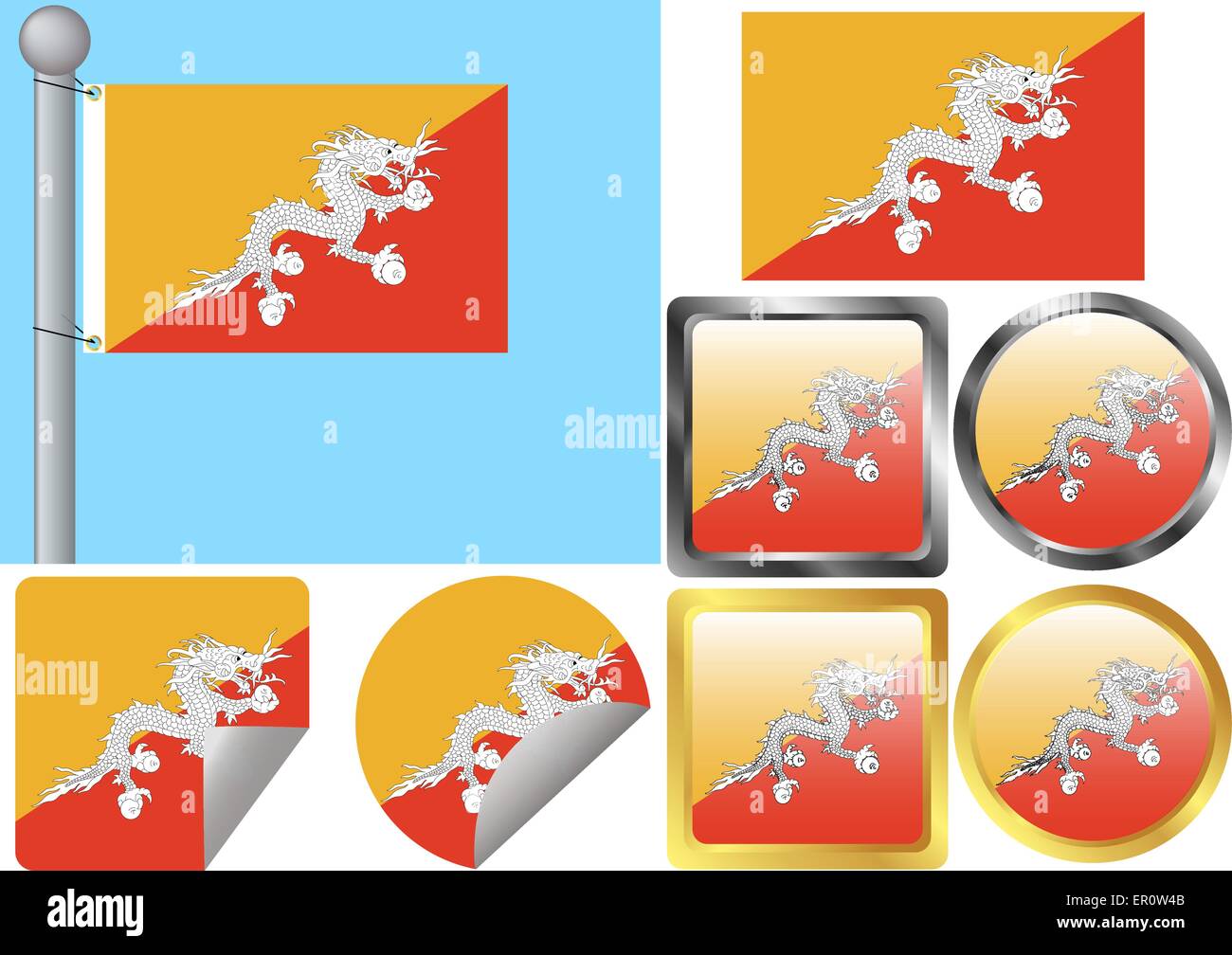 Flag Set Bhutan Stock Vector Image & Art - Alamy