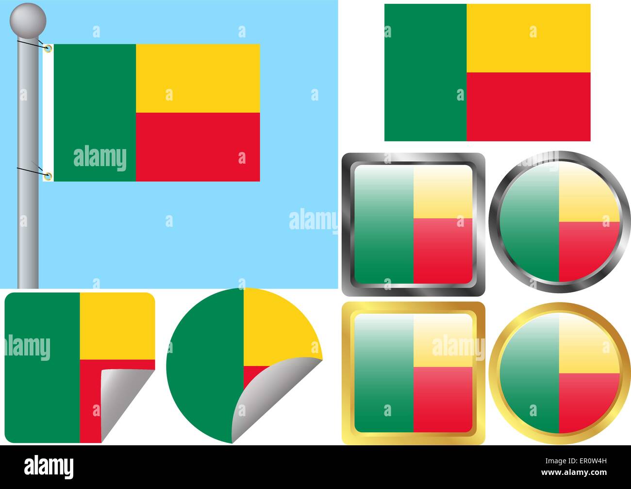 Flag benin Stock Vector Images - Alamy
