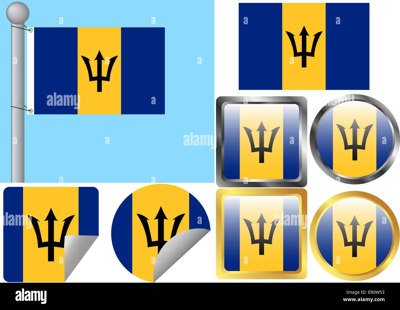 Flag Set Barbados Stock Vector Image & Art - Alamy