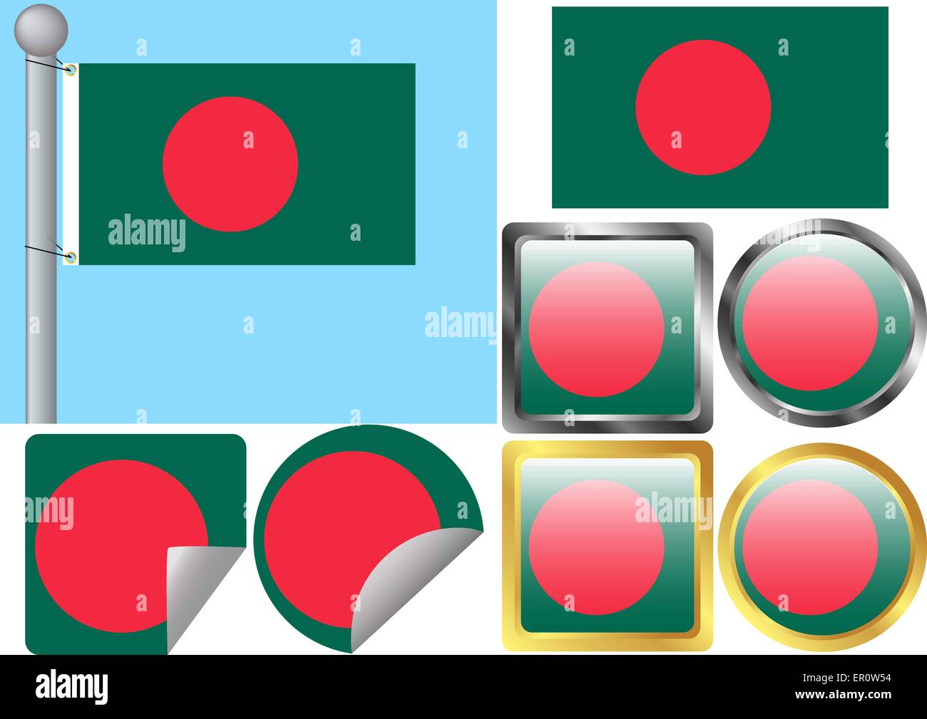 Flag Set Bangladesh Stock Vector Image & Art - Alamy