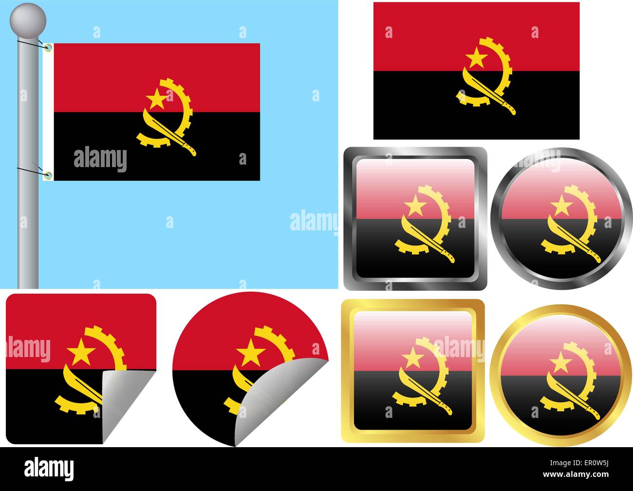 Flag Set Angola Stock Vector Image & Art - Alamy