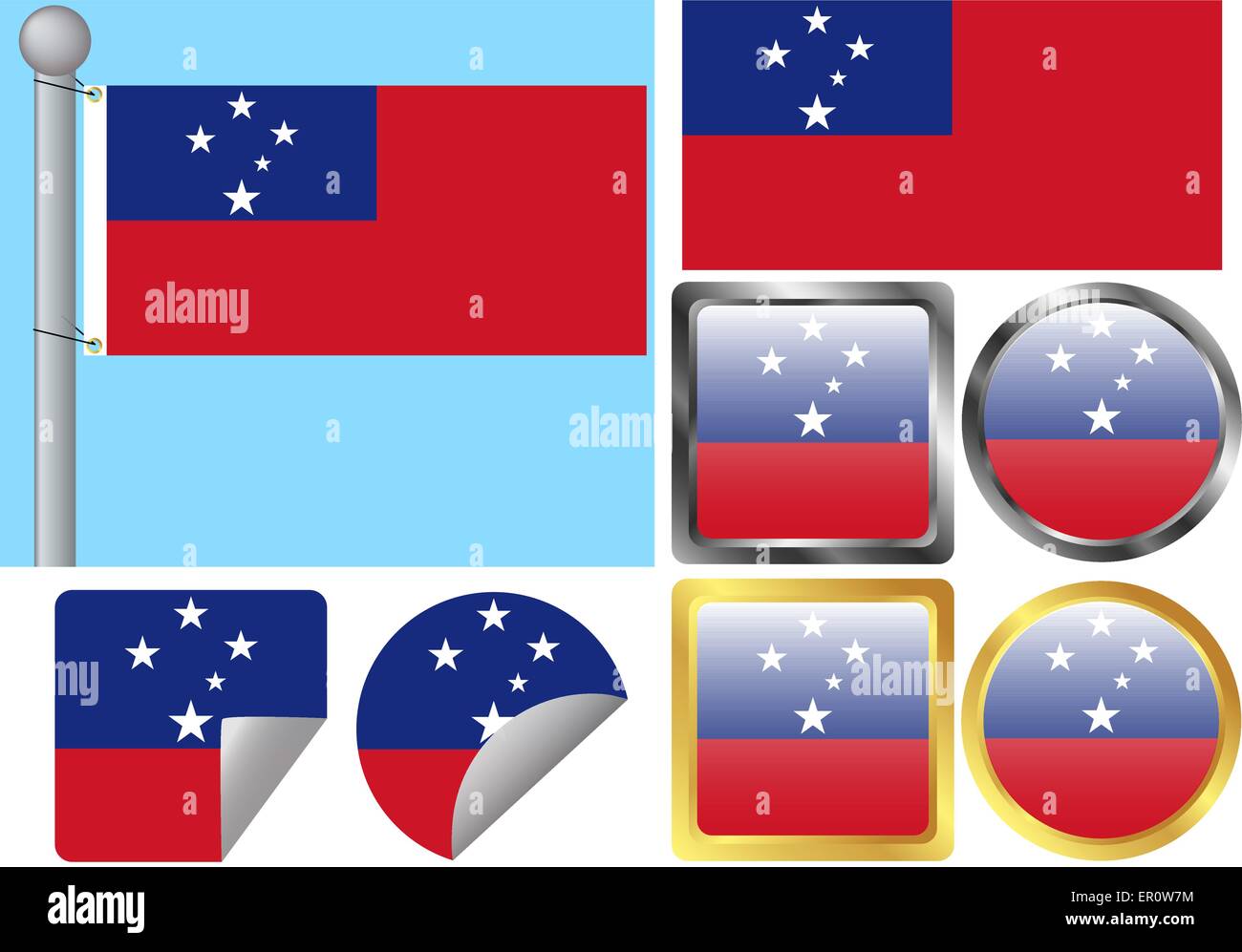 Flag Set Samoa Stock Vector Image & Art - Alamy