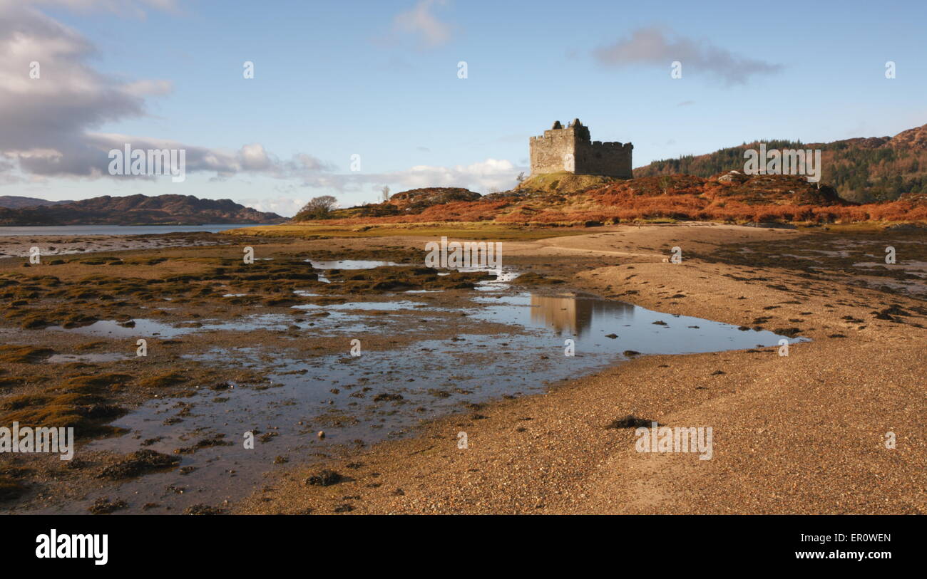 Castle Tioram on the Ardnamurchan peninsula in the Scottish Highlands ...