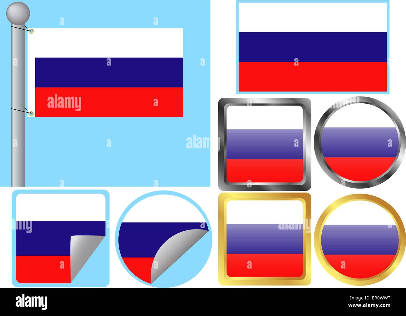 Gold and silver flags Stock Vector Images - Alamy
