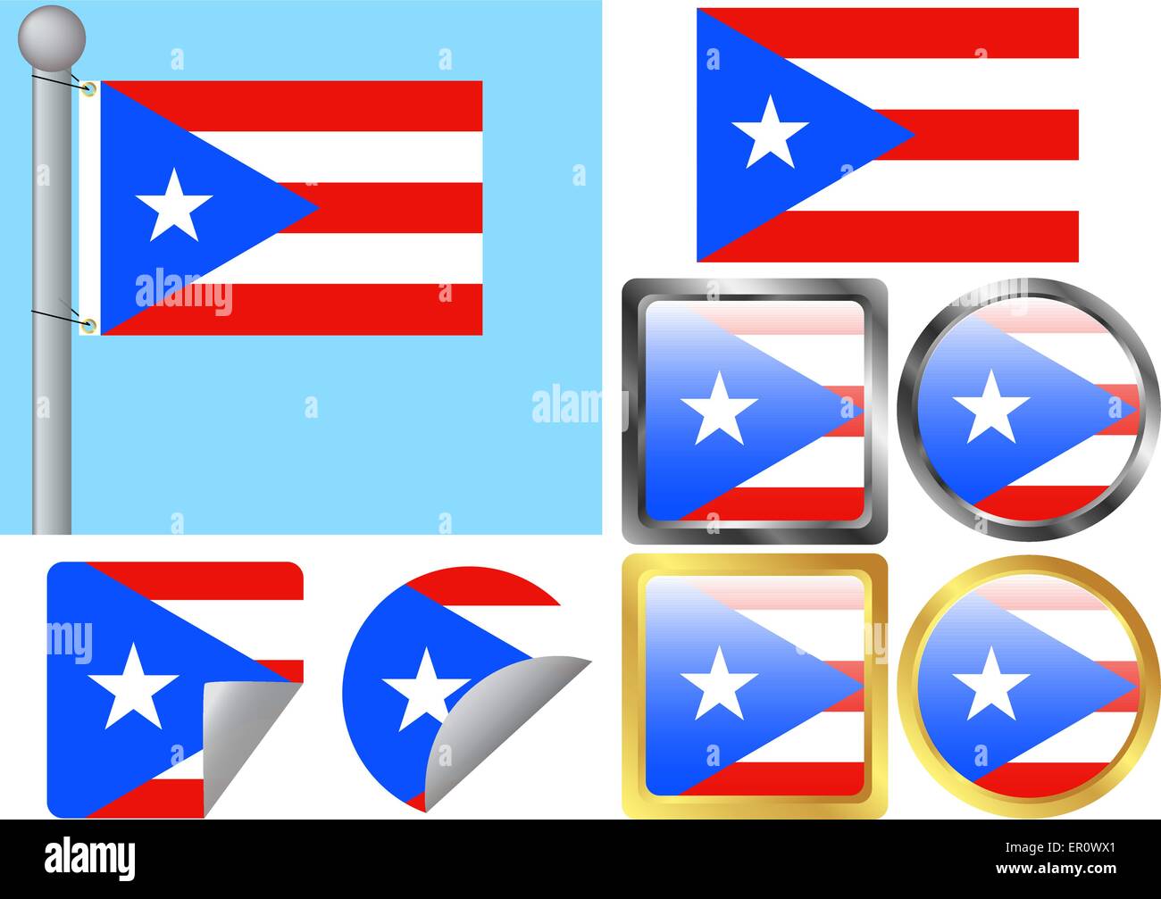 Flag Set Puerto Rico Stock Vector Image & Art - Alamy