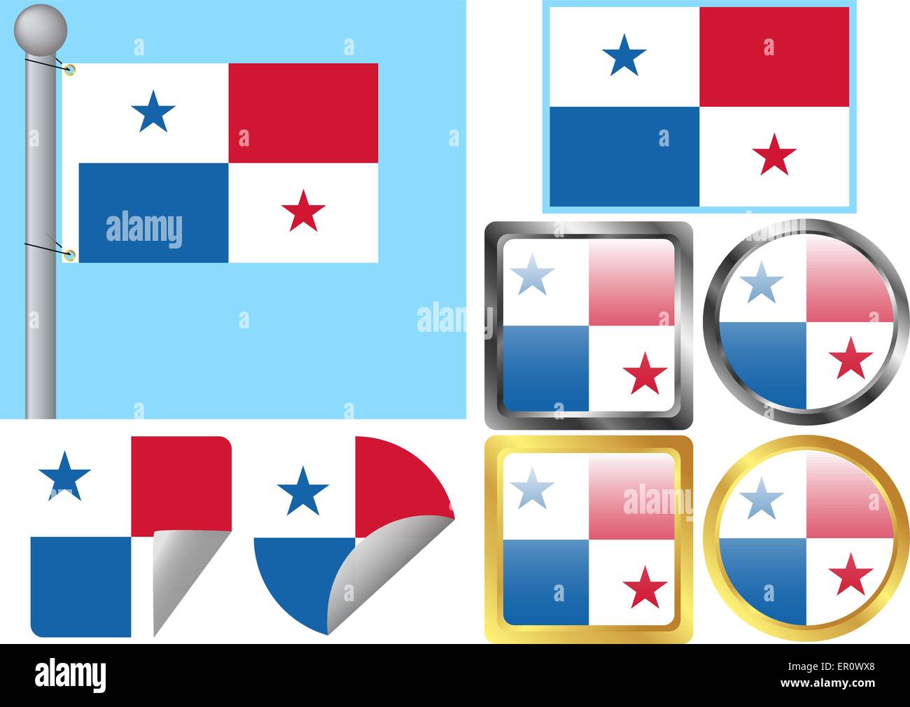 Flag Set Panama Stock Vector Image & Art - Alamy