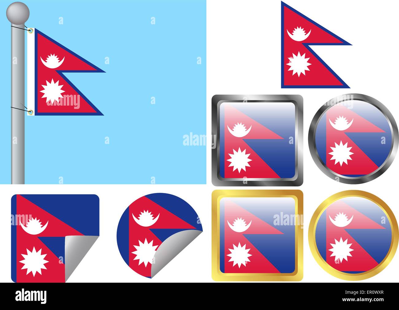 Flag Set Nepal Stock Vector Image & Art - Alamy