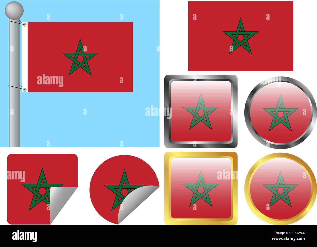 Moroccan flag square Stock Vector Images - Alamy