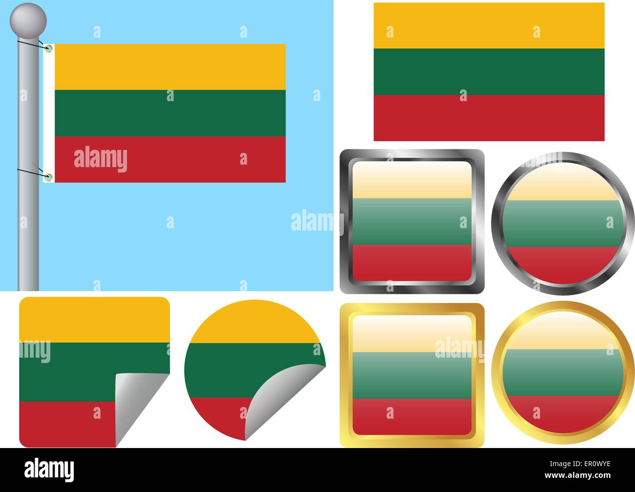 Flag Set Lithuania Stock Vector Image & Art - Alamy