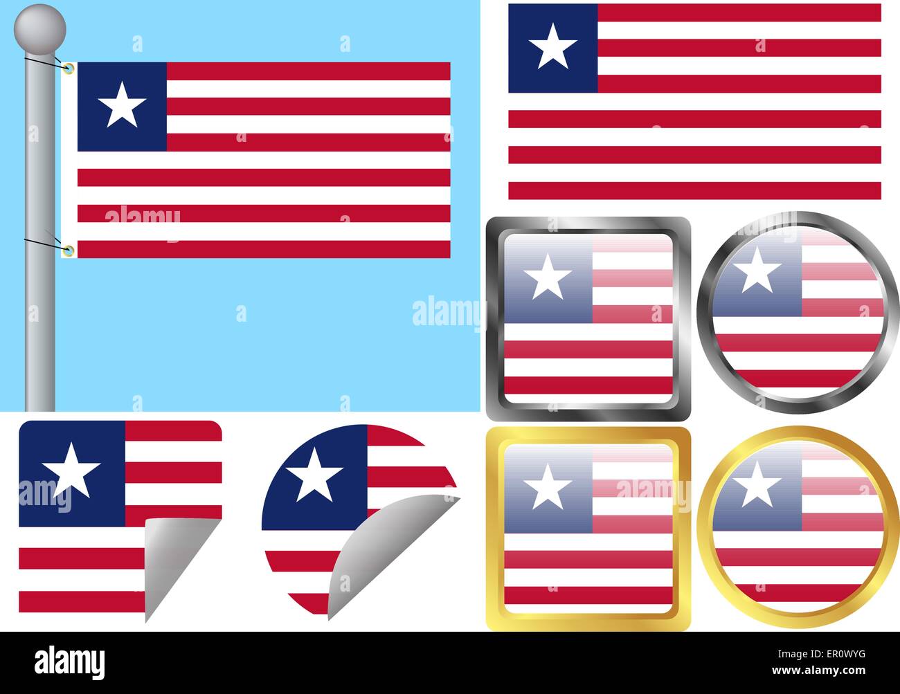 Flag Set Liberia Stock Vector Image & Art - Alamy