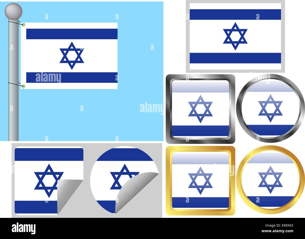 Flag Set Israel Stock Vector Image & Art - Alamy