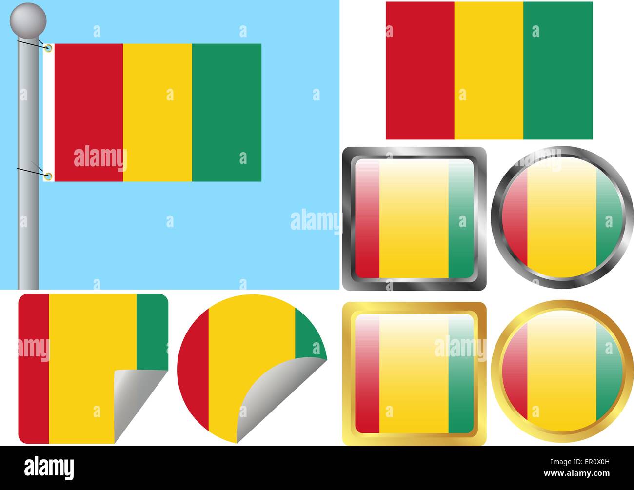 Flag Set Guinea Stock Vector Image & Art - Alamy