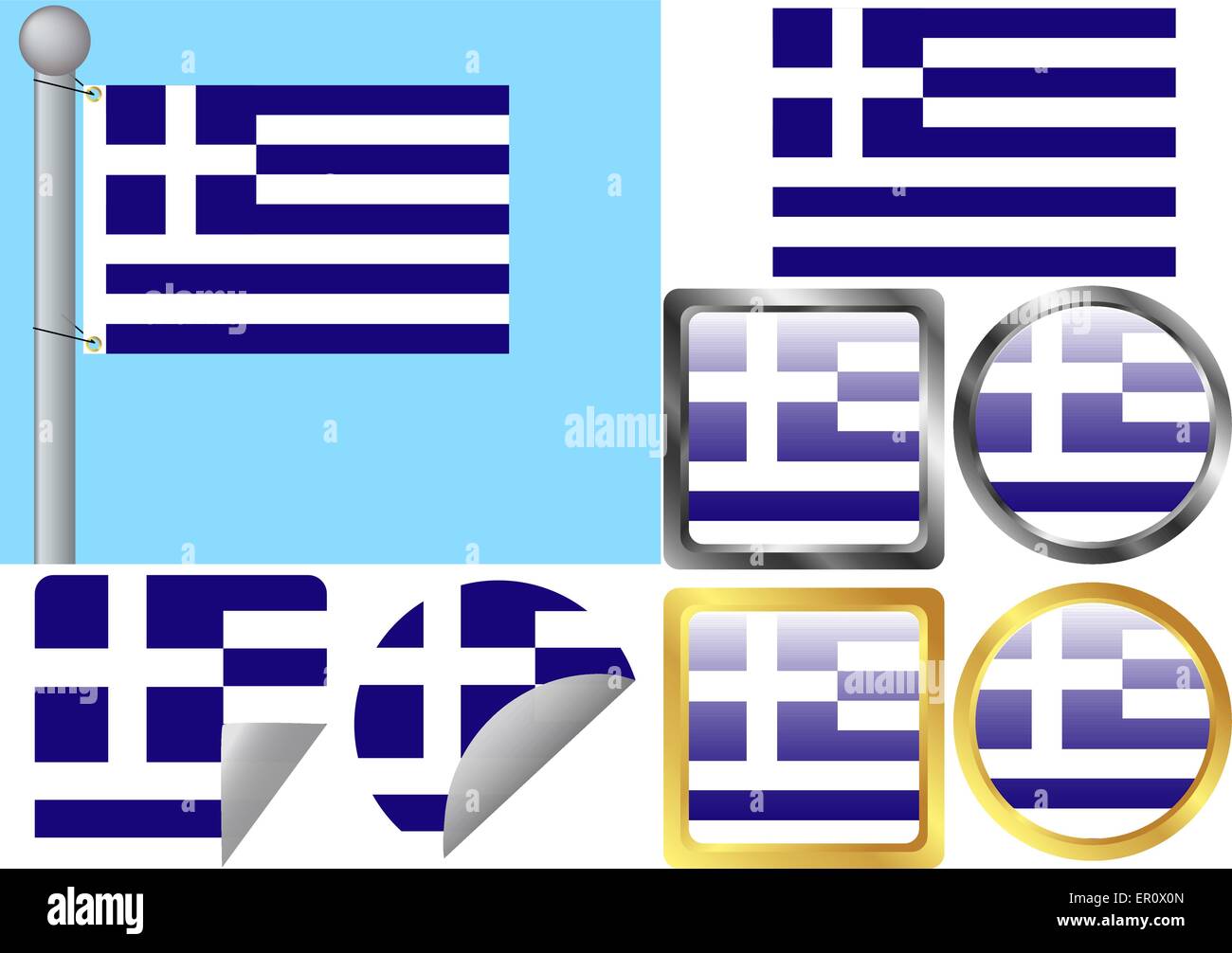 Gold and silver flags Stock Vector Images - Alamy