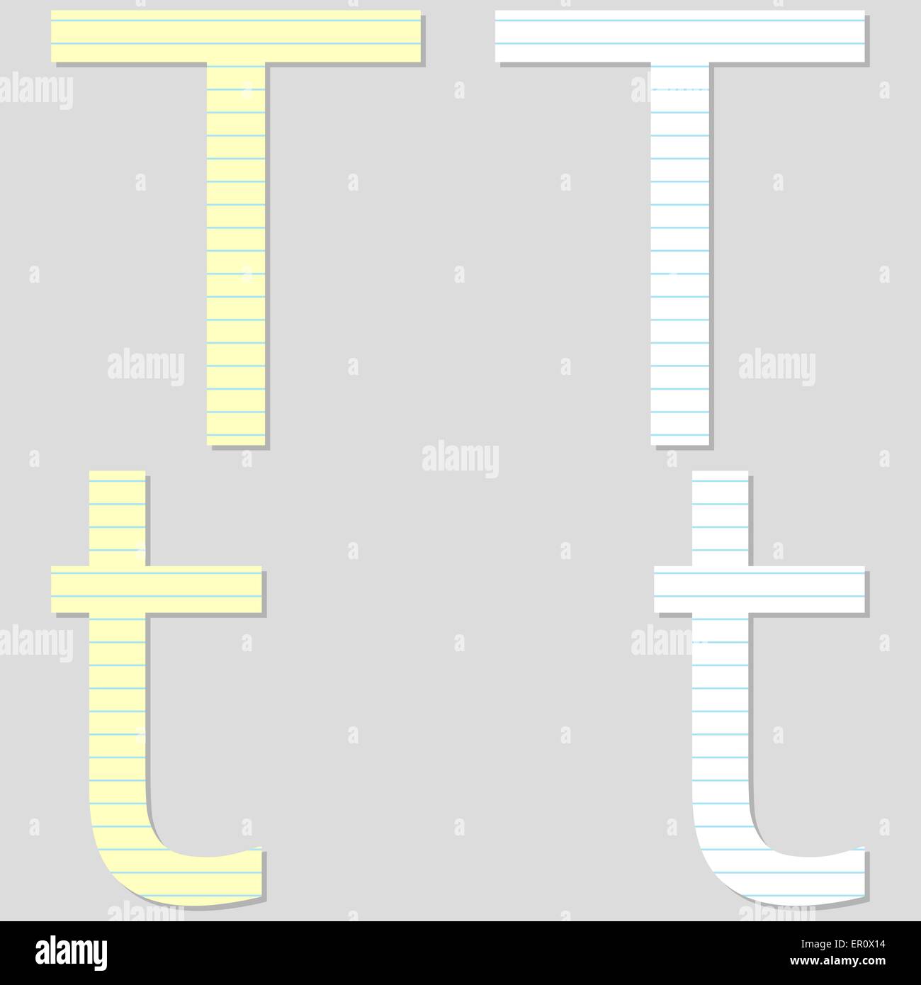 Paper Font Set Letter T Stock Vector Image & Art - Alamy