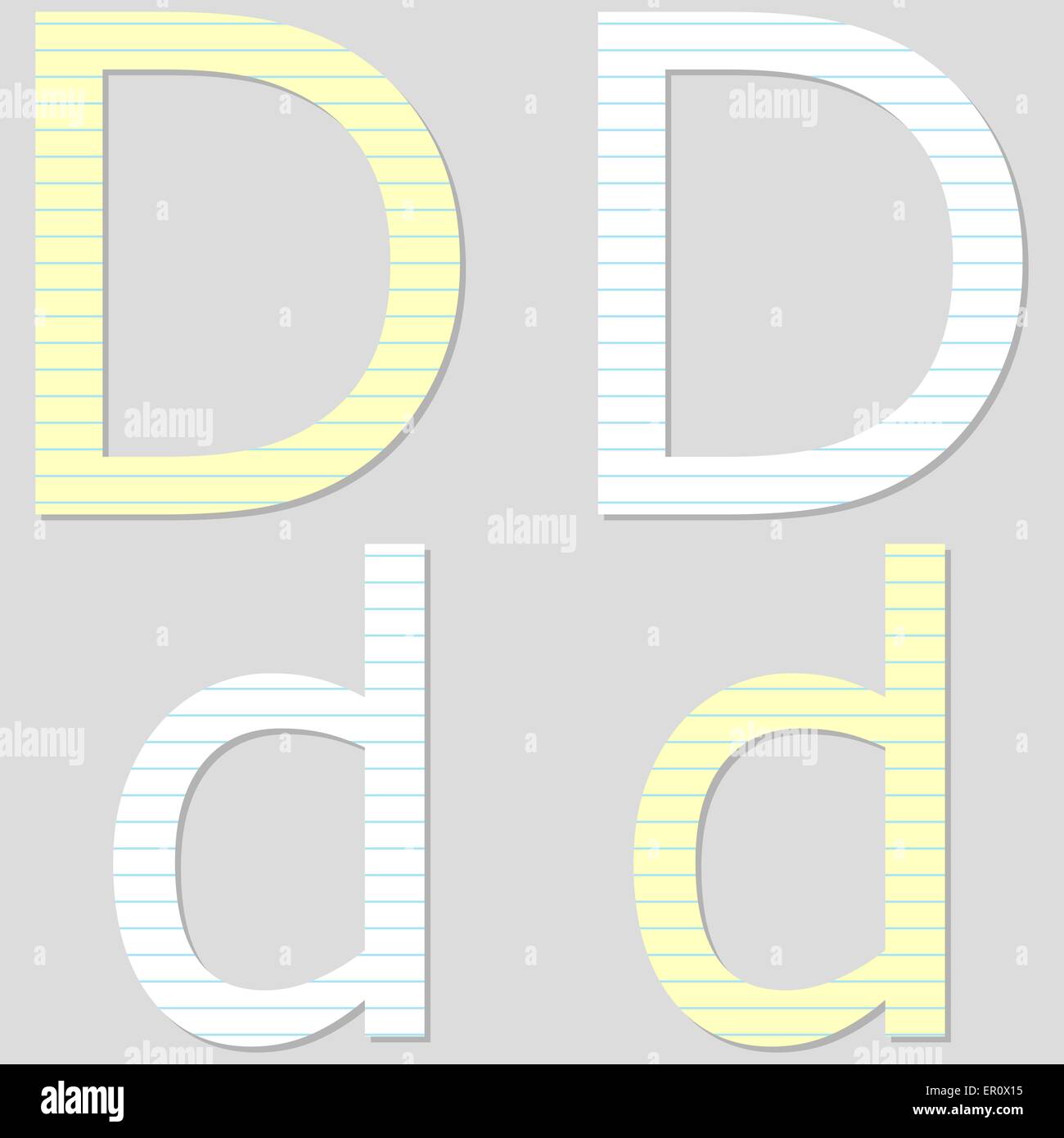 Paper Font Set Letter D Stock Vector Image & Art - Alamy