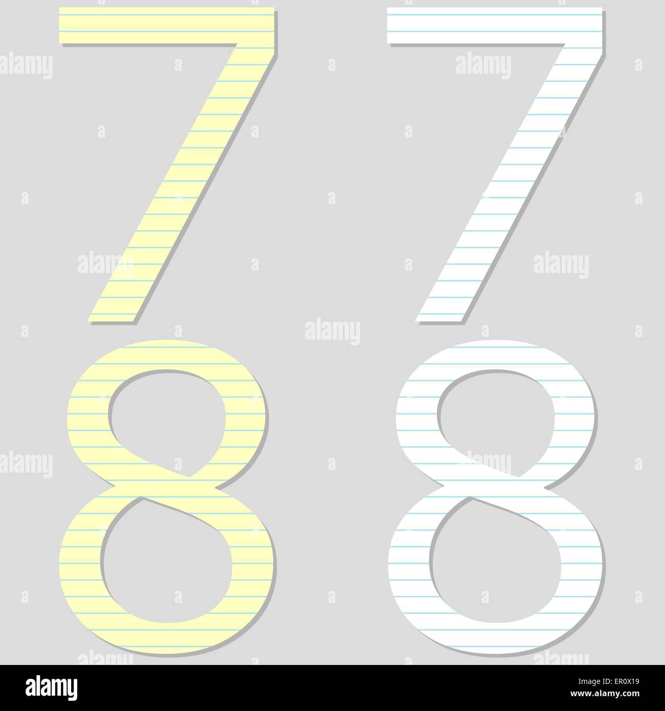 Paper Font Set Numbers 7 and 8 Stock Vector Image & Art - Alamy