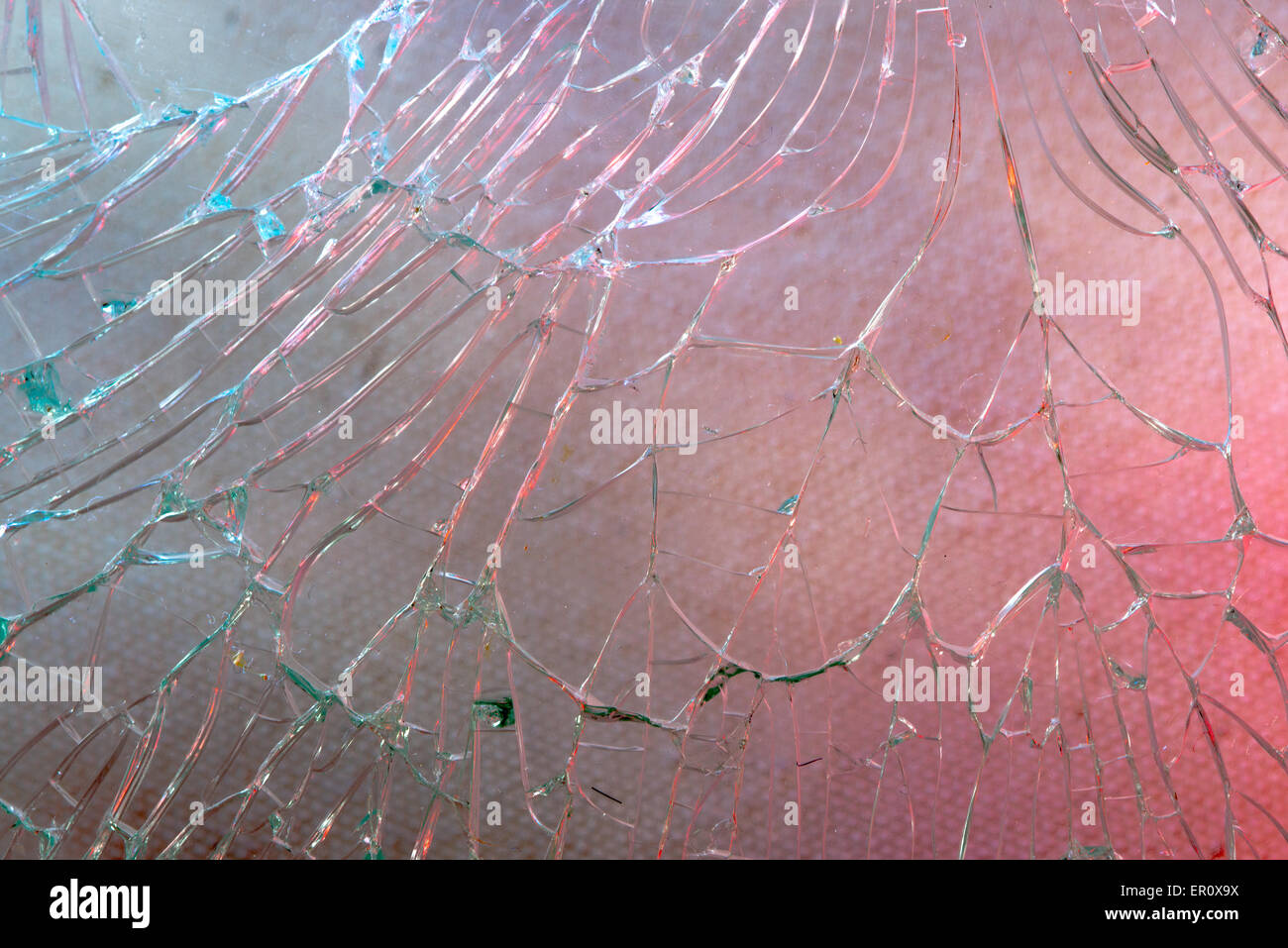 Broken glass with smashed surface cracking all over Stock Photo - Alamy