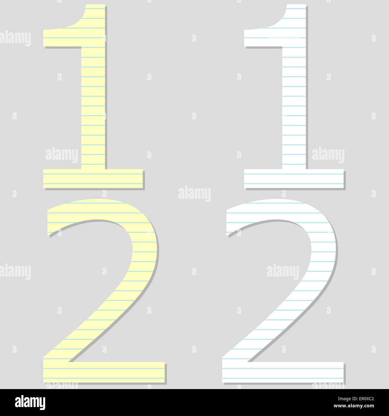 Paper Font Set Number 1 and 2 Stock Vector Image & Art - Alamy