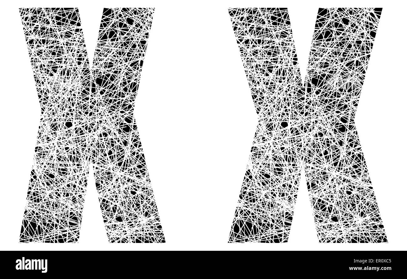 Abstract Black and White Font Letter X Stock Vector Image & Art - Alamy