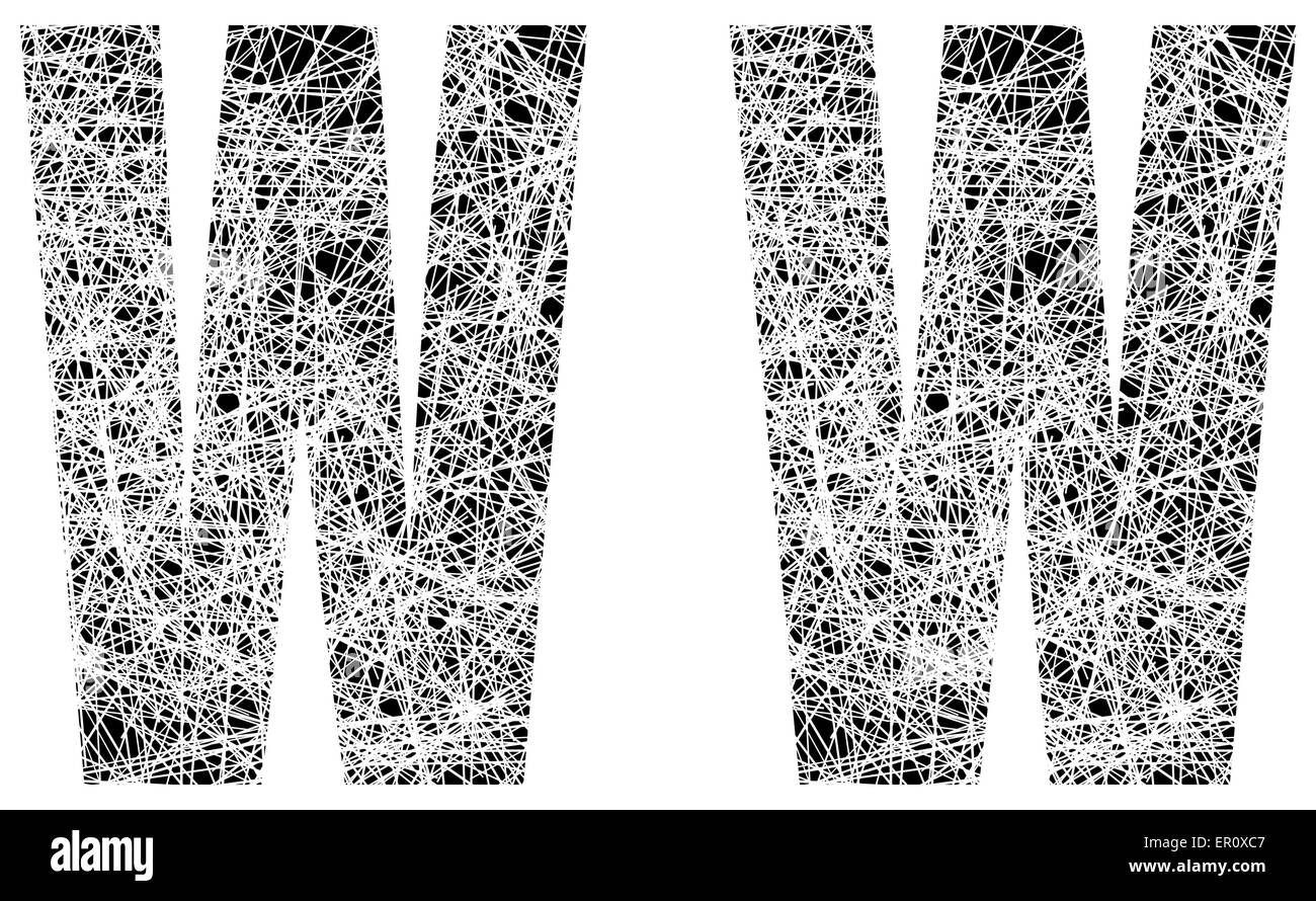 Abstract Black and White Font Letter W Stock Vector Image & Art - Alamy