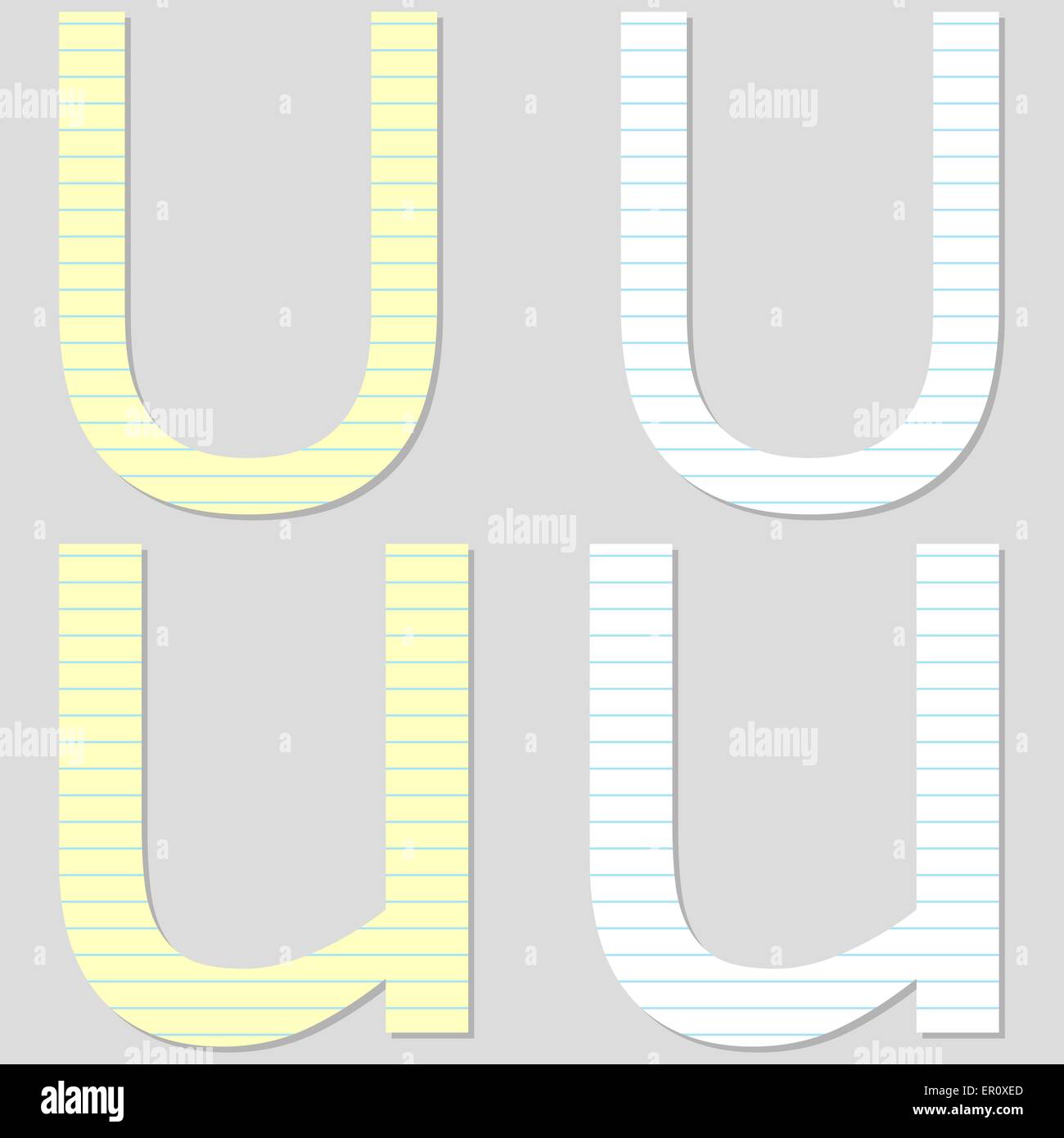 Paper Font Set Letter U Stock Vector Image & Art - Alamy