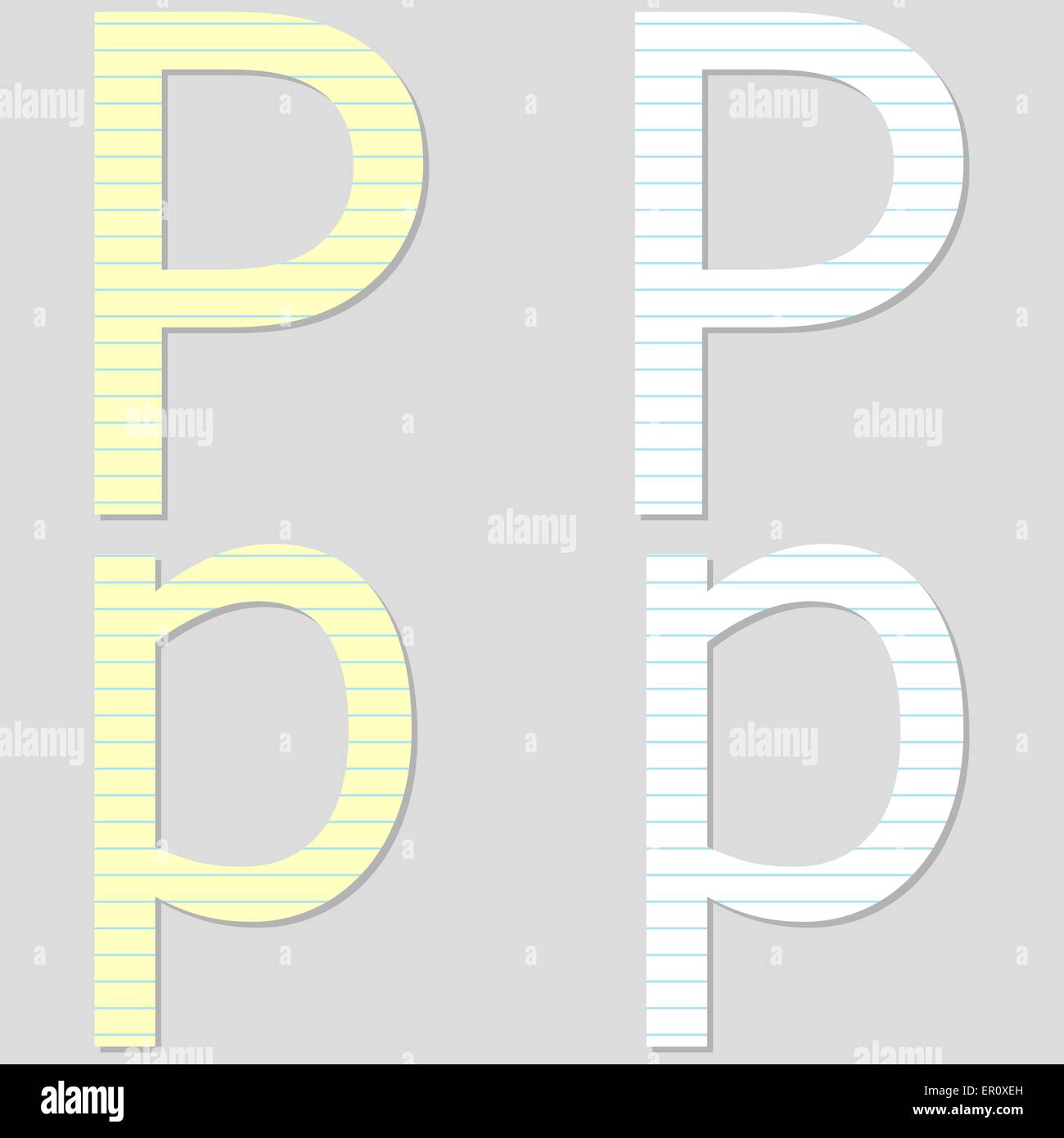 Paper Font Set Letter P Stock Vector Image & Art - Alamy