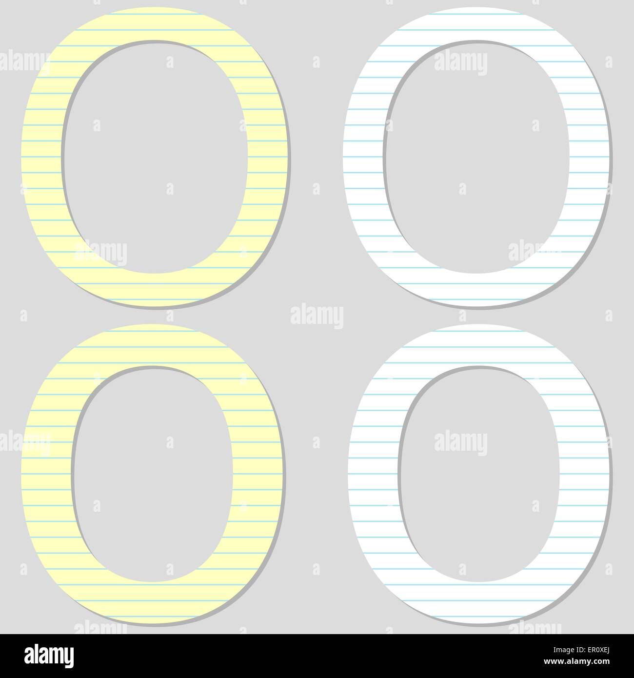 Paper Font Set Letter O Stock Vector Image & Art - Alamy