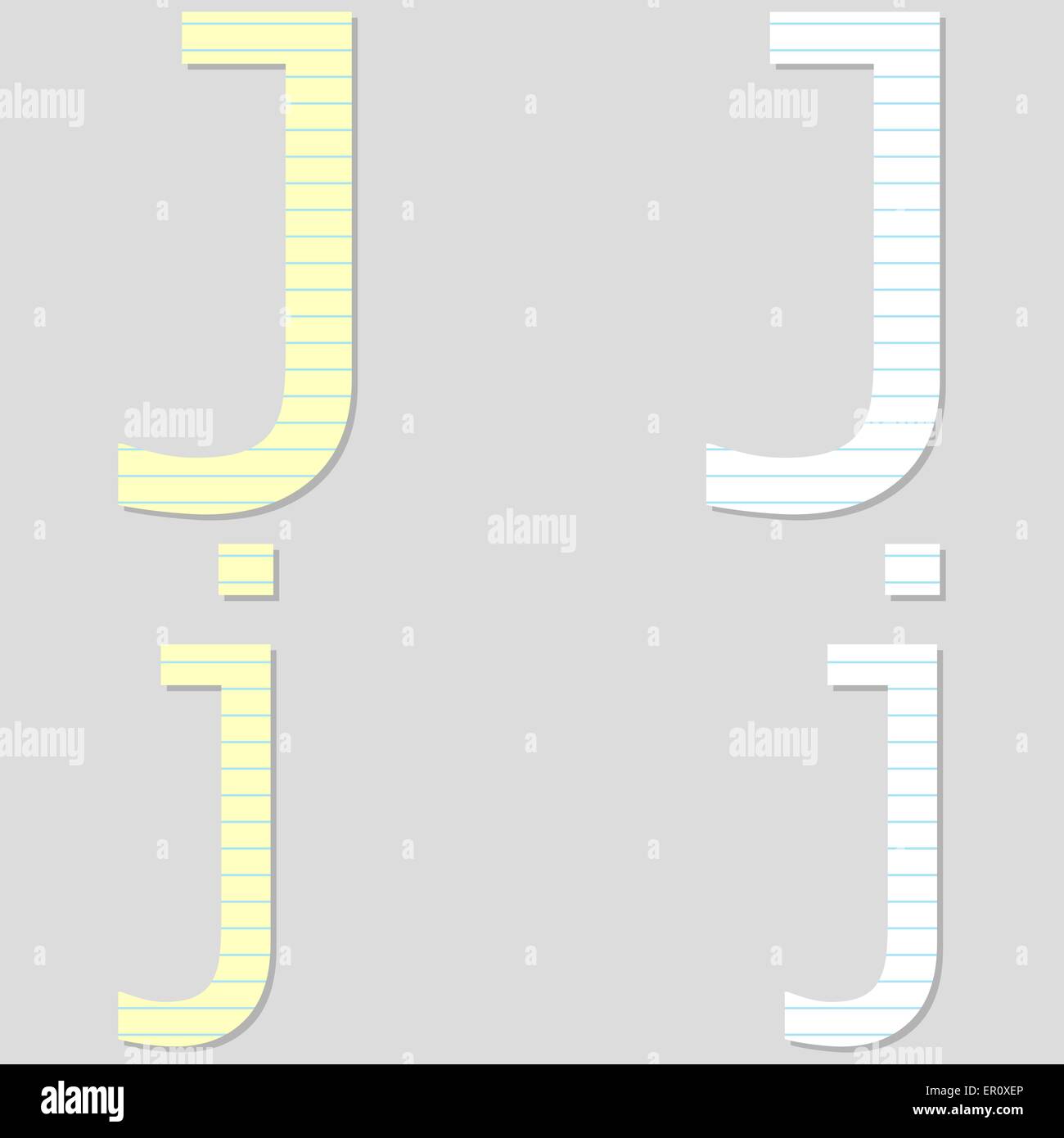 Paper Font Set Letter J Stock Vector Image & Art - Alamy