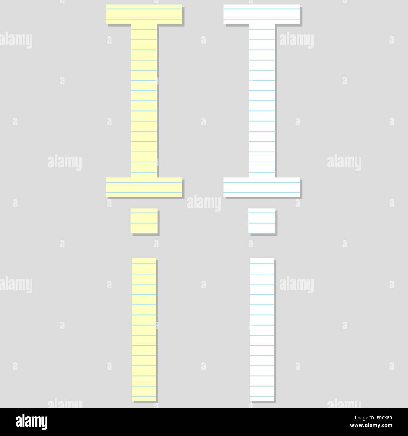 Paper Font Set Letter I Stock Vector Image & Art - Alamy