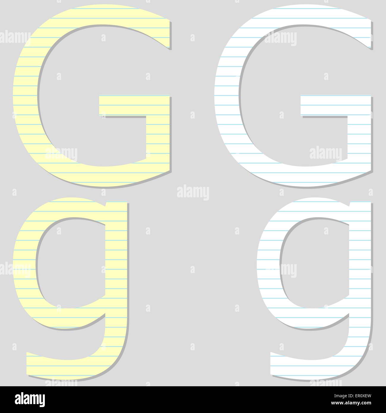 Paper Font Set Letter G Stock Vector Image & Art - Alamy