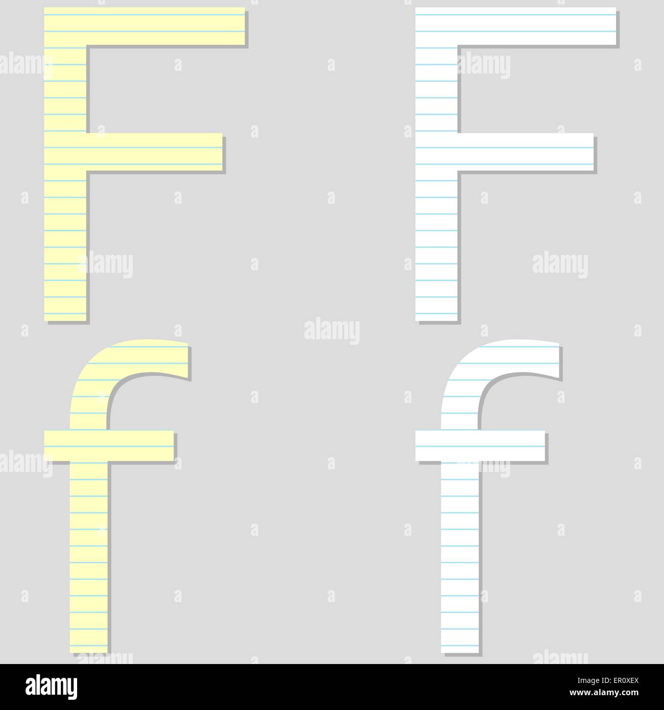 Paper Font Set Letter F Stock Vector Image & Art - Alamy