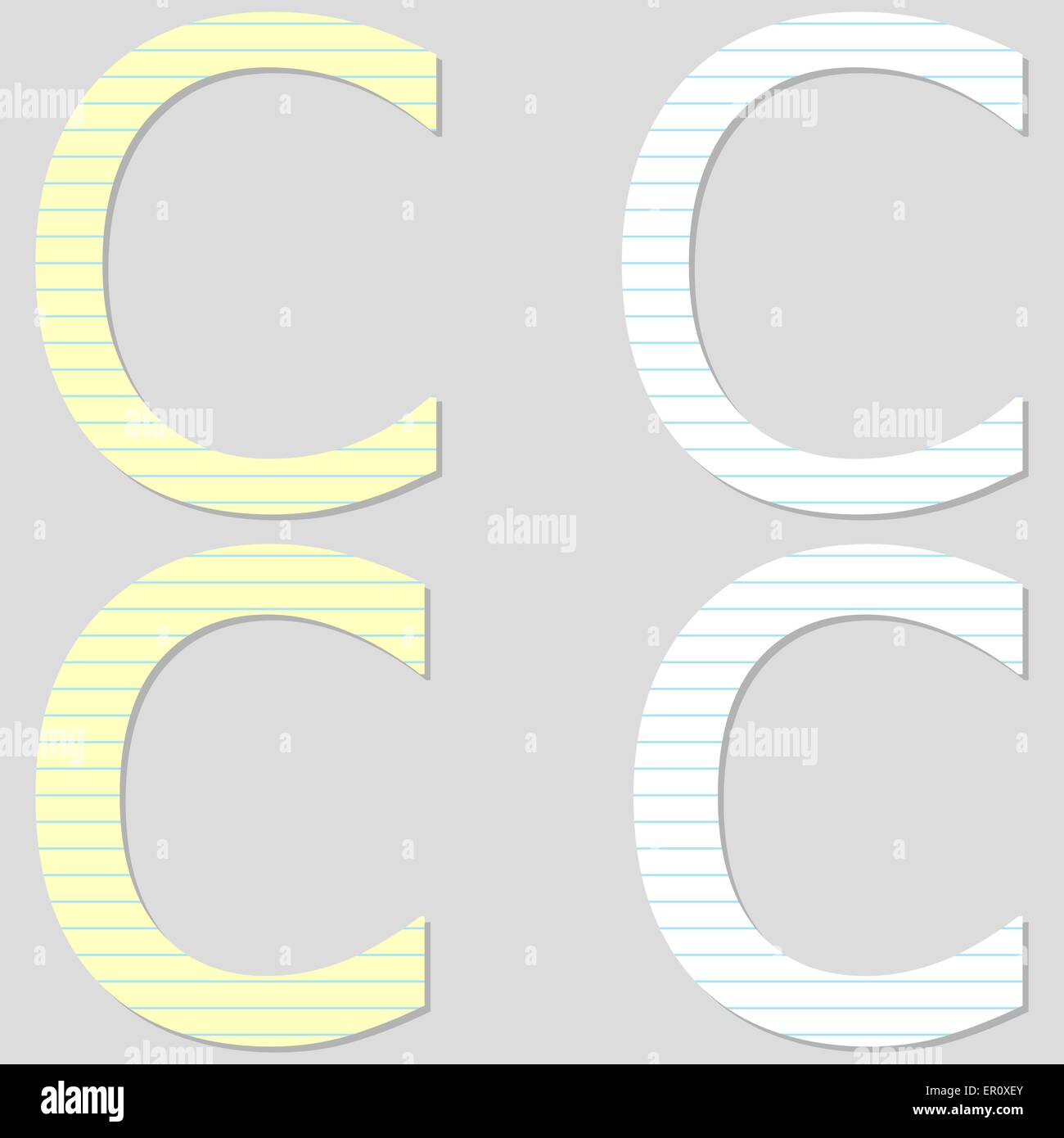Paper Font Set Letter C Stock Vector Image & Art - Alamy