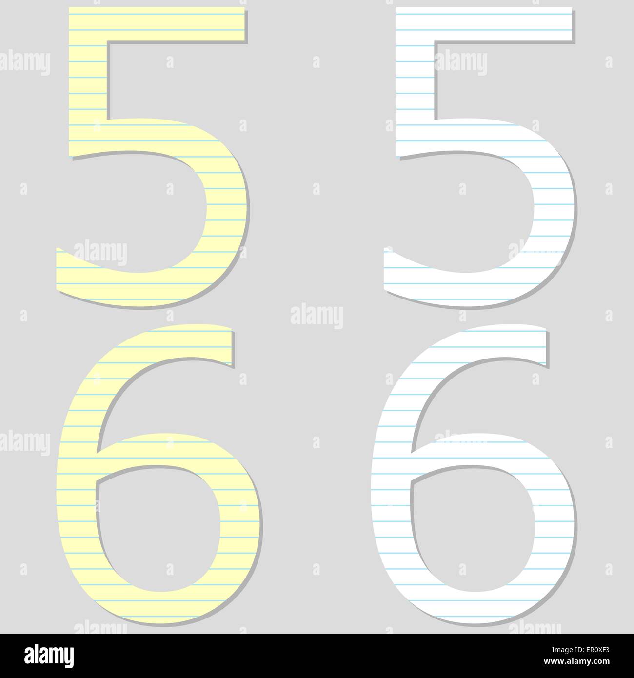 Paper Font Set Numbers 5 and 6 Stock Vector Image & Art - Alamy