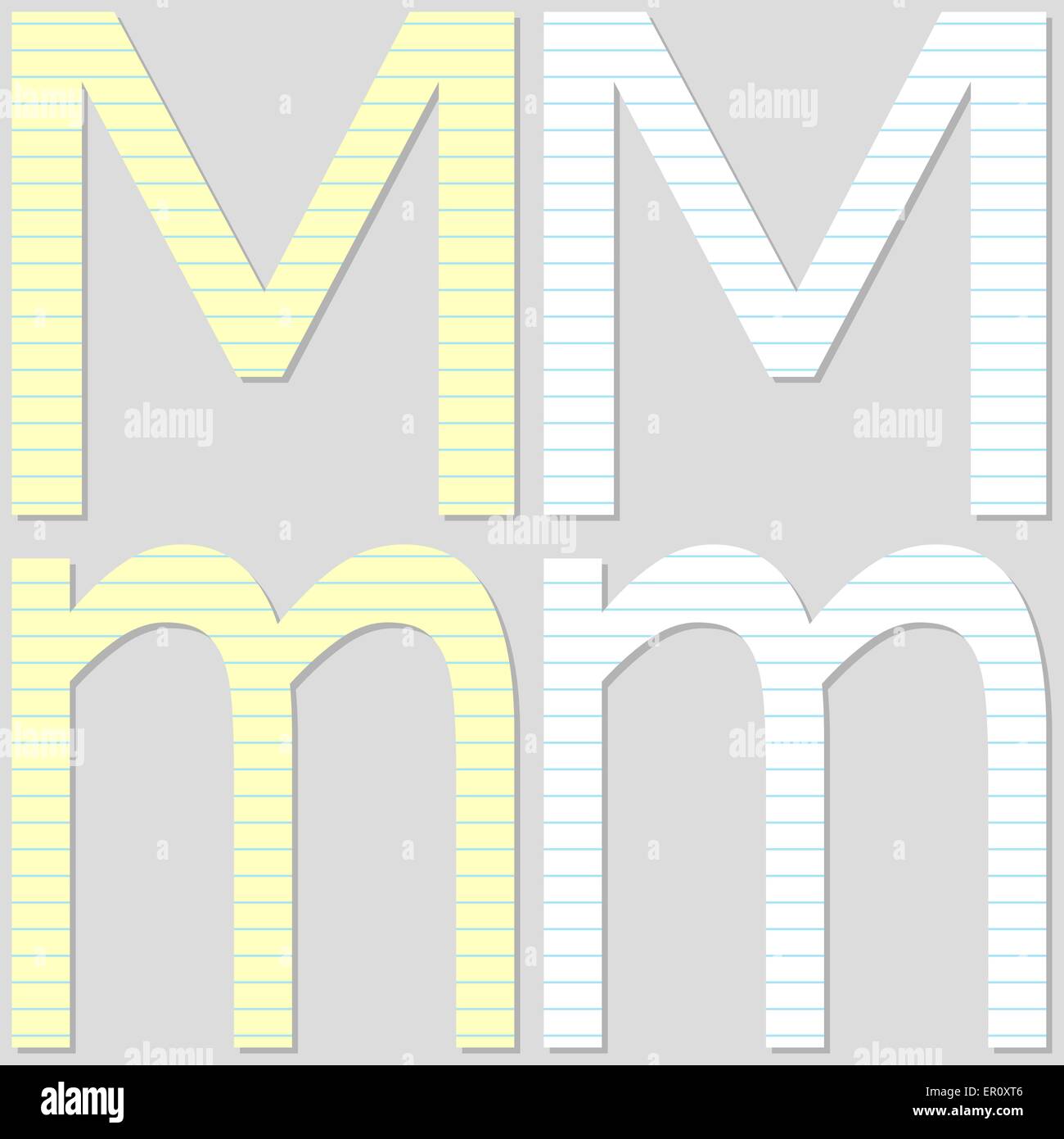 Paper Font Set Letter M Stock Vector Image & Art - Alamy