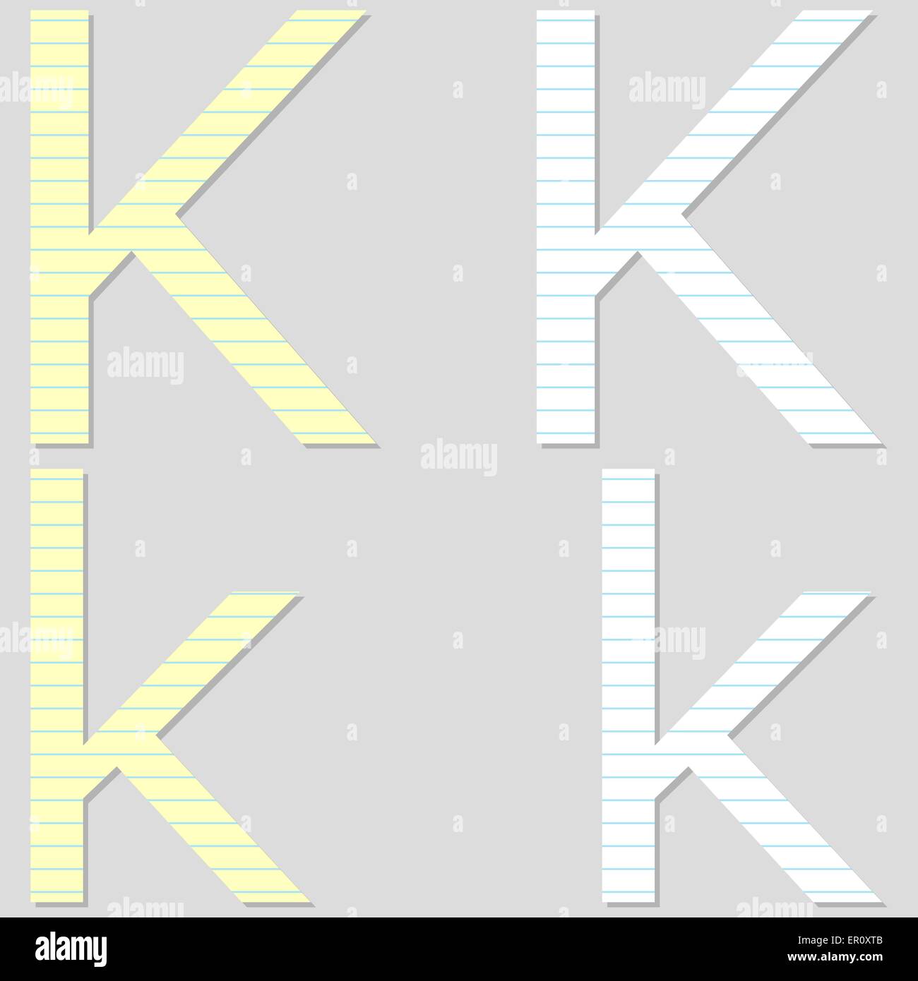 Paper Font Set Letter K Stock Vector Image & Art - Alamy