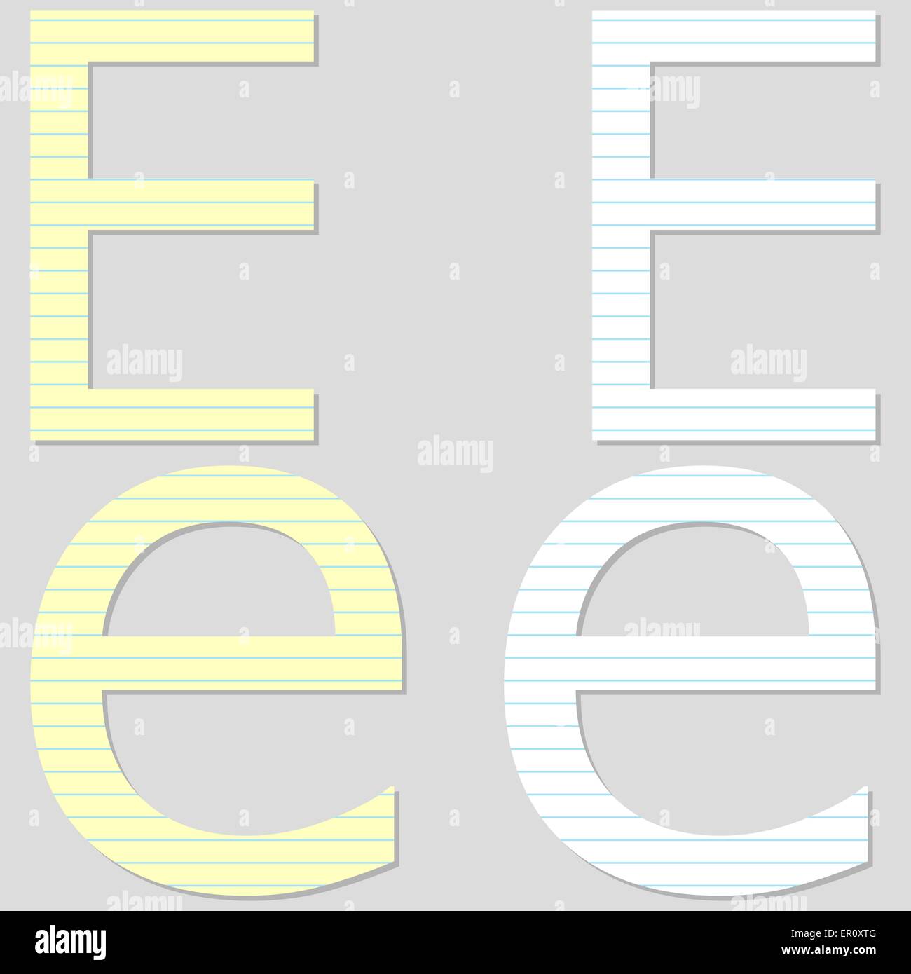 Paper Font Set Letter E Stock Vector Image & Art - Alamy