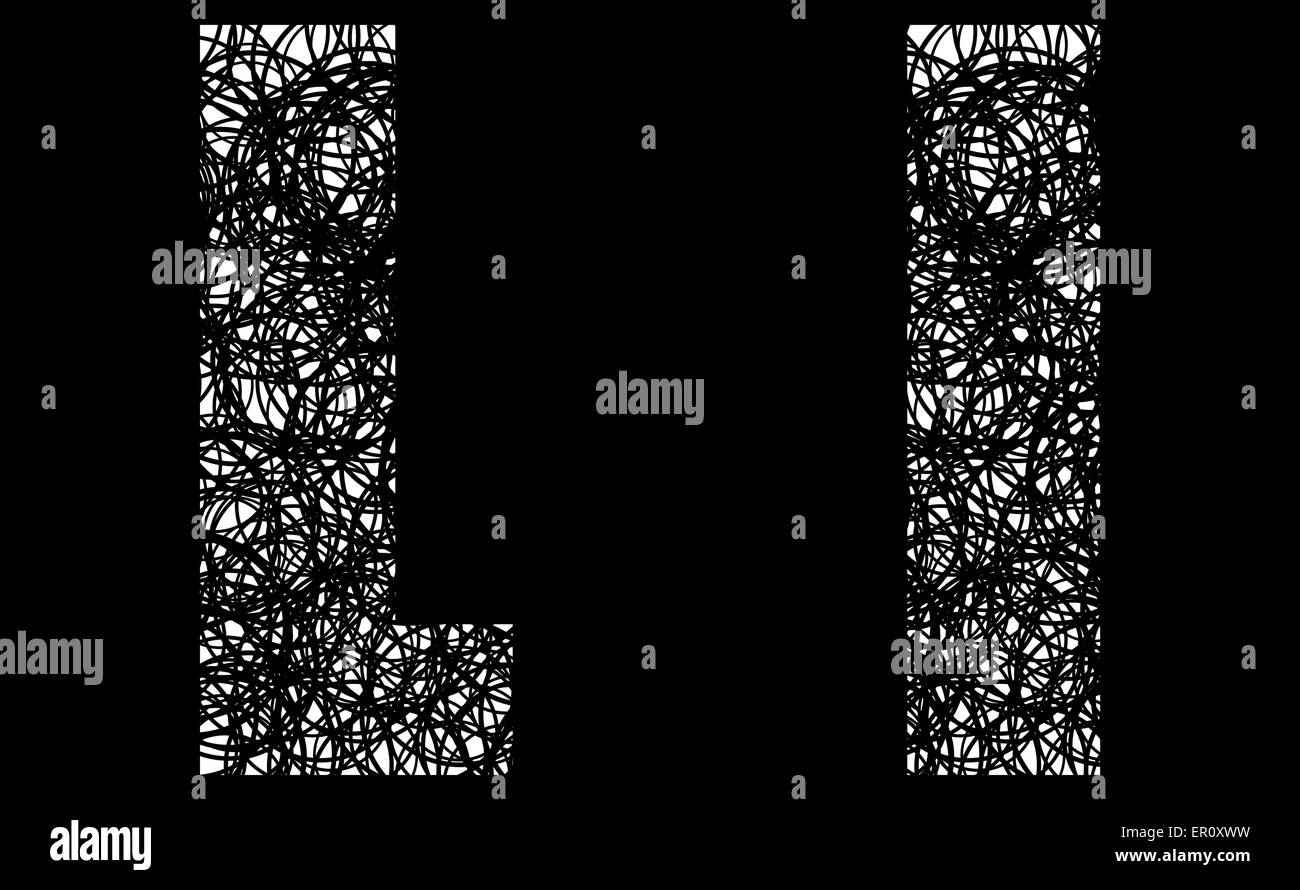Abstract Black and White Font Letter L Stock Vector Image & Art - Alamy