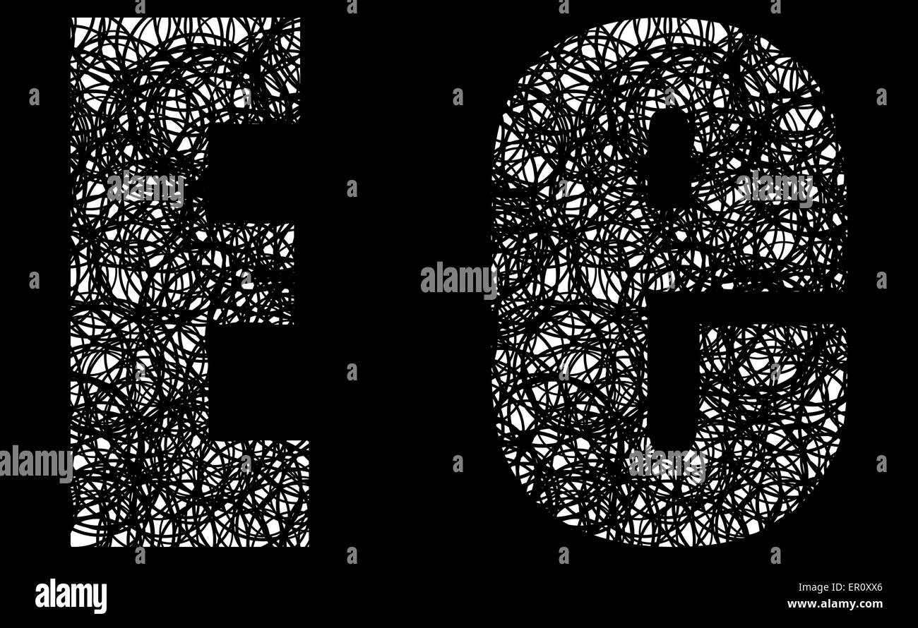 Abstract Black and White Font Letter E Stock Vector Image & Art - Alamy