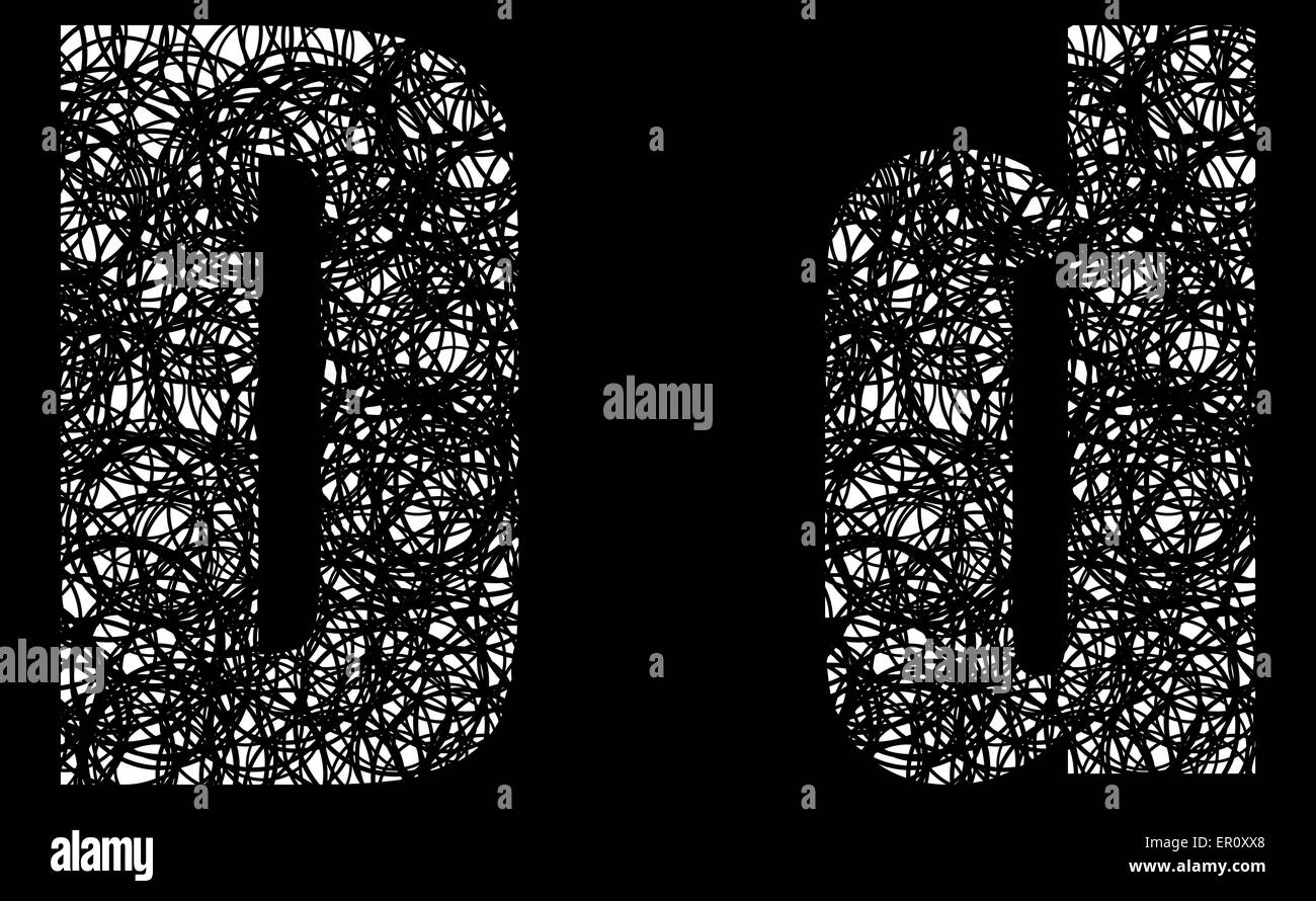 Abstract Black and White Font Letter D Stock Vector Image & Art - Alamy