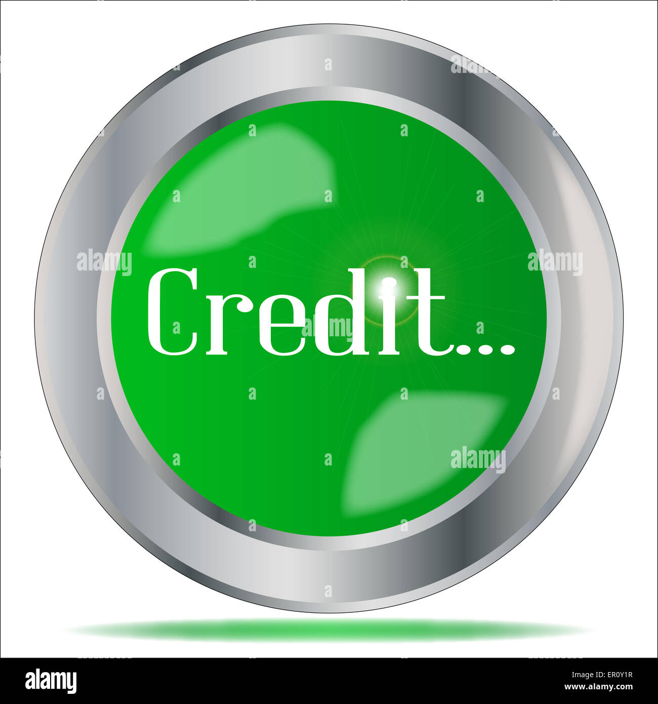 A large green safe button over a white background Stock Photo - Alamy