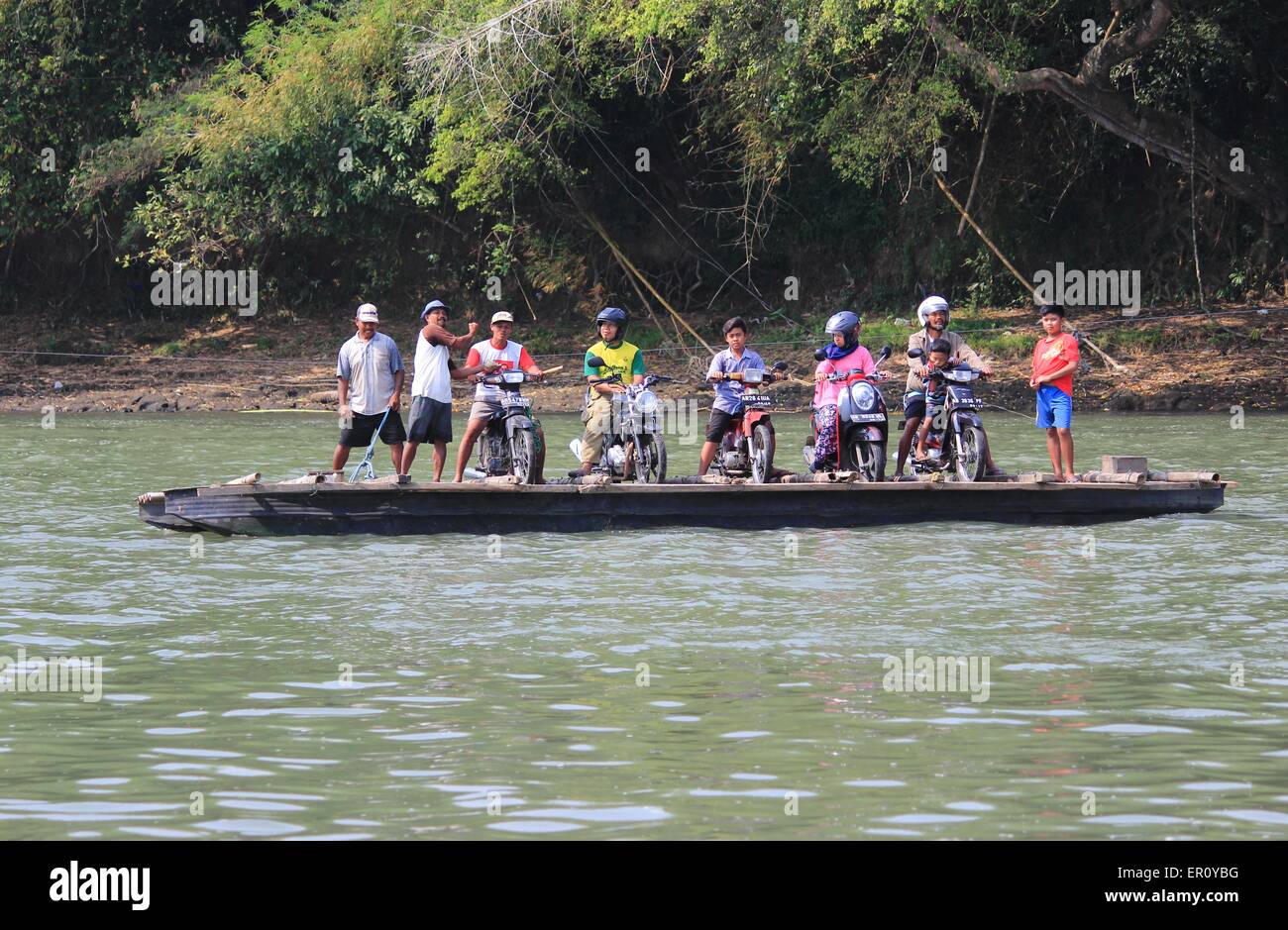 Kulon Progo, Indonesia. 24th May, 2015. The people ride the traditional ...