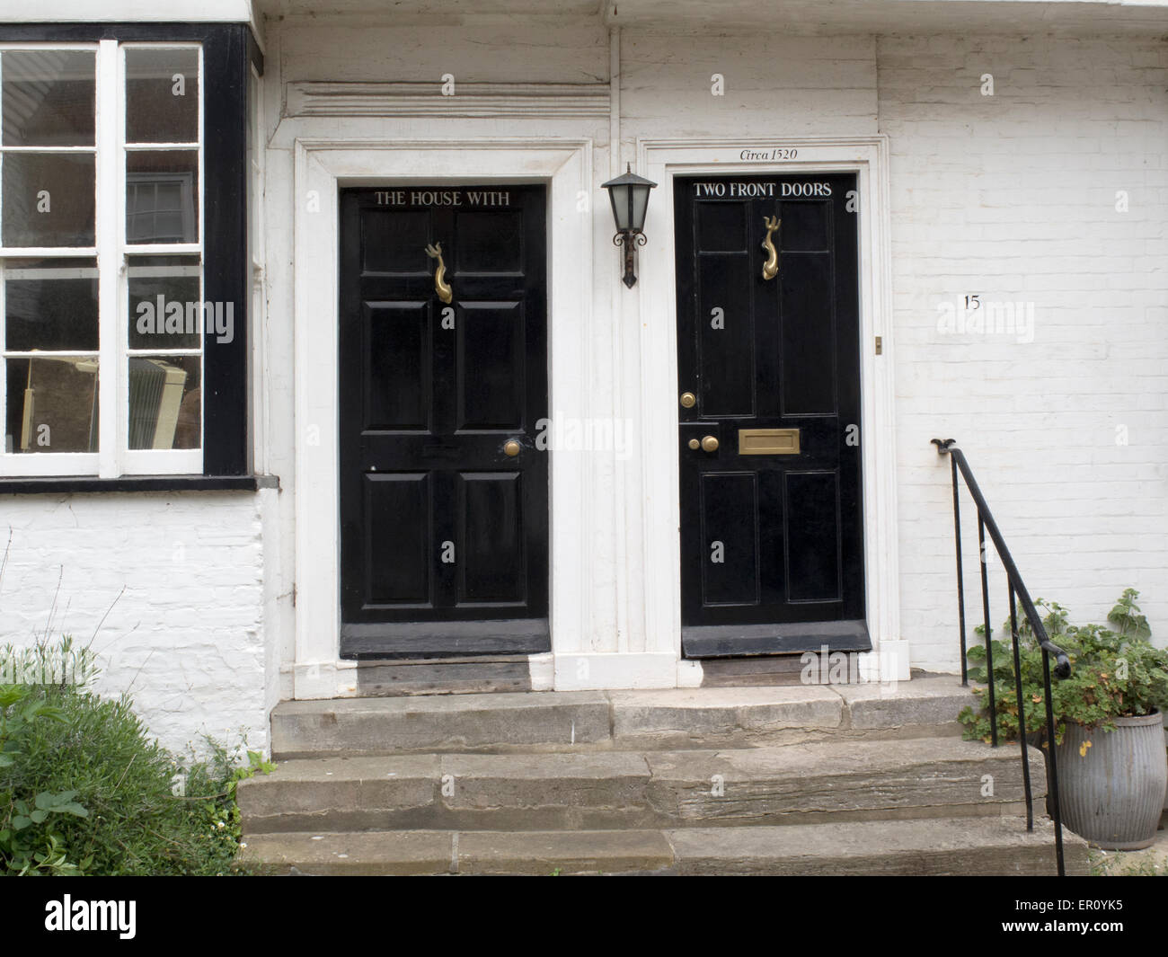 Two Doors to one house Mermaid Street Rye East Sussex UK Stock Photo ...