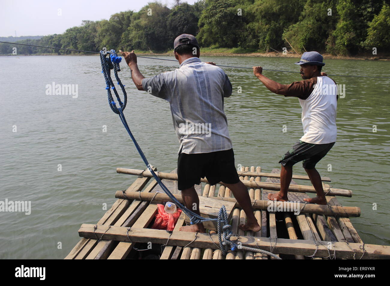 Kulon Progo, Indonesia. 24th May, 2015. The people ride the traditional ...