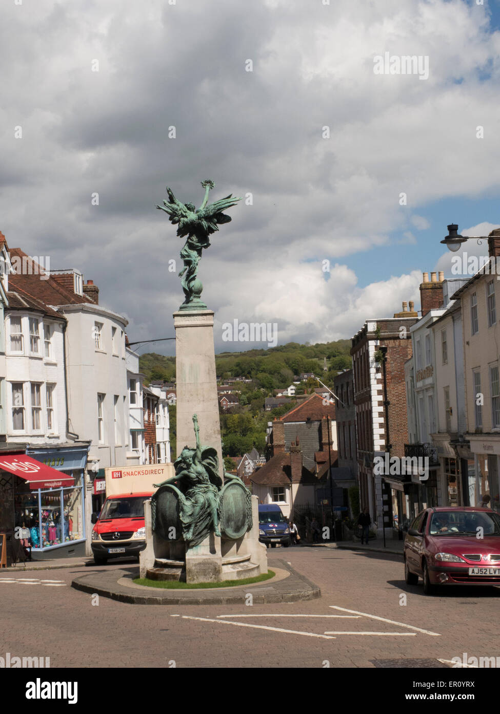Lewes War Memorial Angel Statue East Sussex UK Stock Photo - Alamy