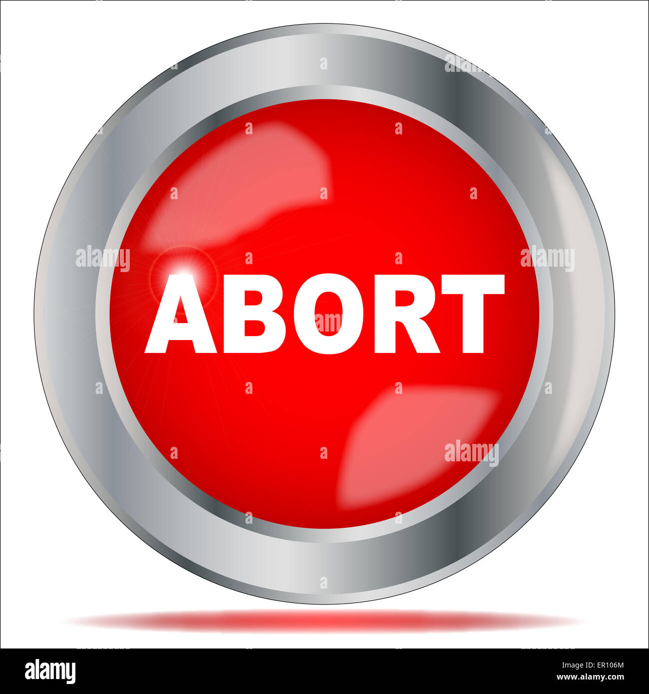 A large red abort button over a white background Stock Photo - Alamy