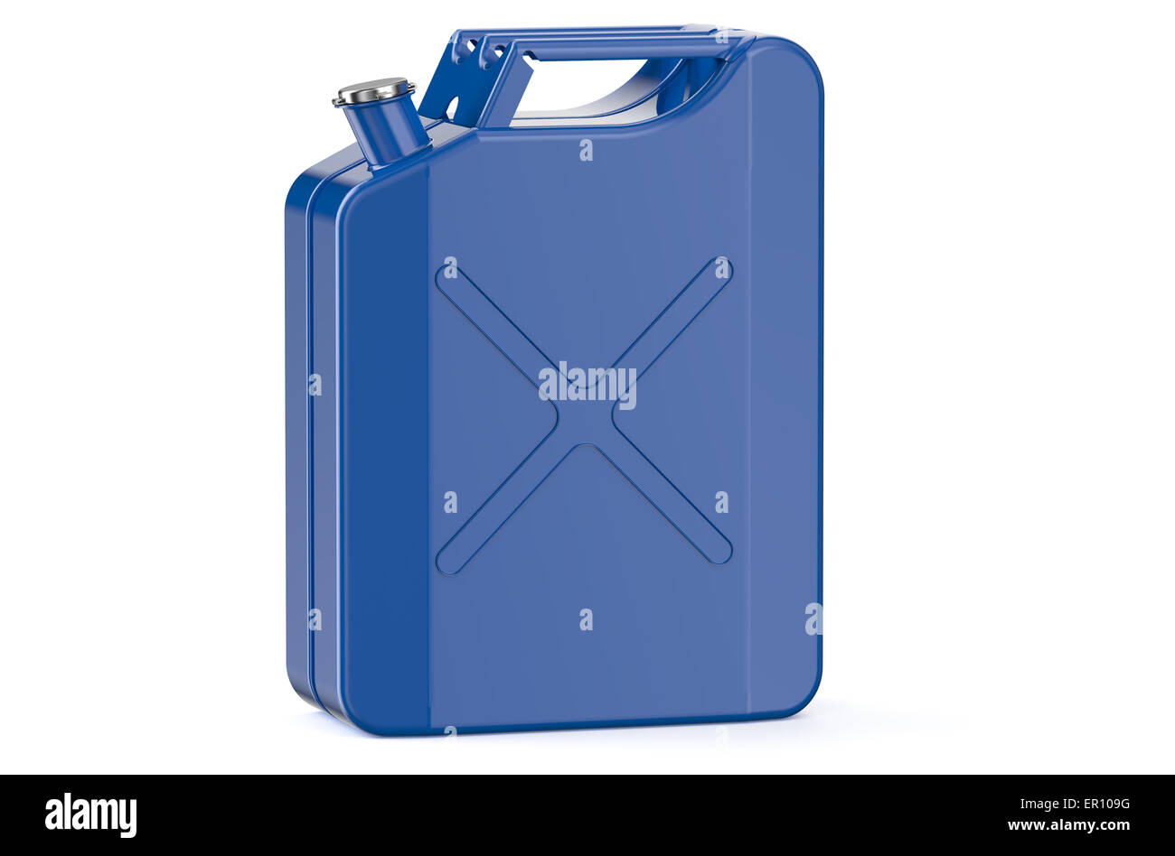 blue steel jerrycan isolated on white background Stock Photo - Alamy