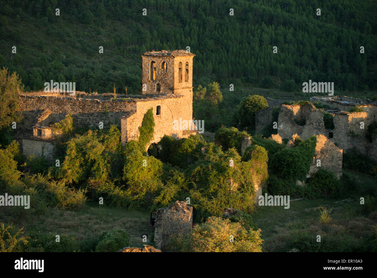 Ruins of an abandoned village in the Spanish Pyrenees Stock Photo - Alamy
